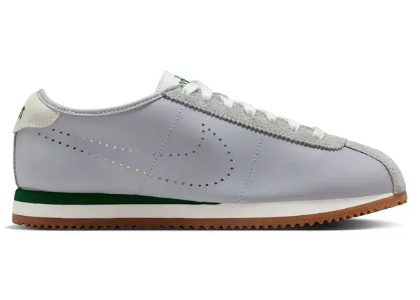 Nike Cortez Perforated Swoosh Sneakers - Wolf Grey/summit White/gum Medium Brown