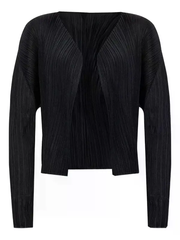Issey Miyake Pleated Open-front Cardigan - Black