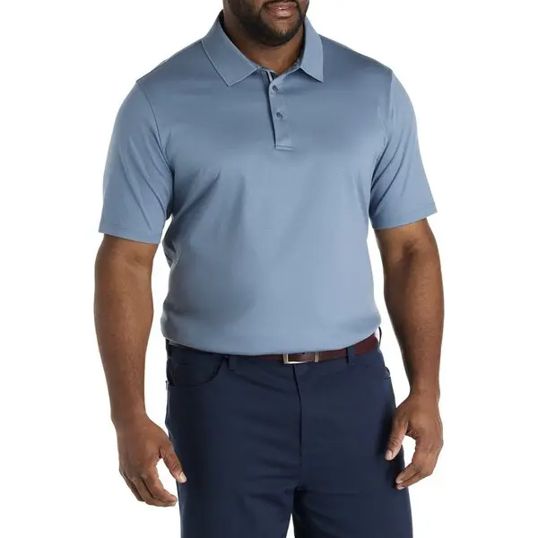 Perry Ellis Big & Tall Interlock-textured Polo Shirt