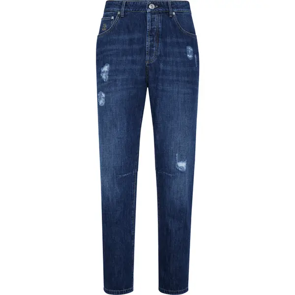 Brunello Cucinelli Leisure Fit Five-pocket Trousers - Dark Denim