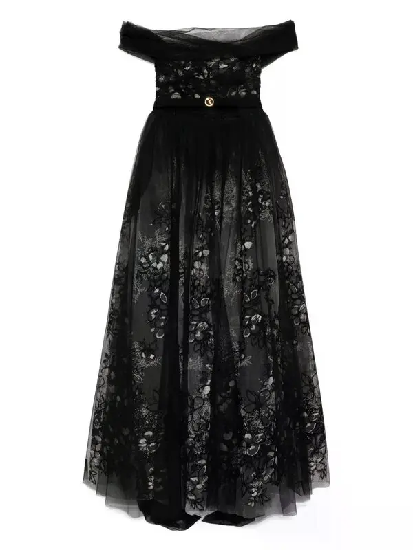 SAIID KOBEISY Gathered Tulle Gown