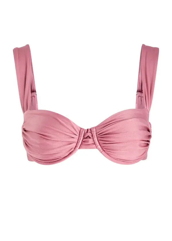 Faithfull The Brand Sol Ruched Bikini Top - Pink