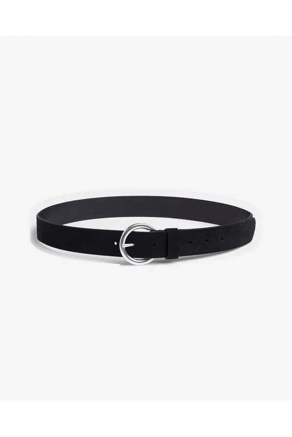 7 For All Mankind Italian Suede Belt - Black