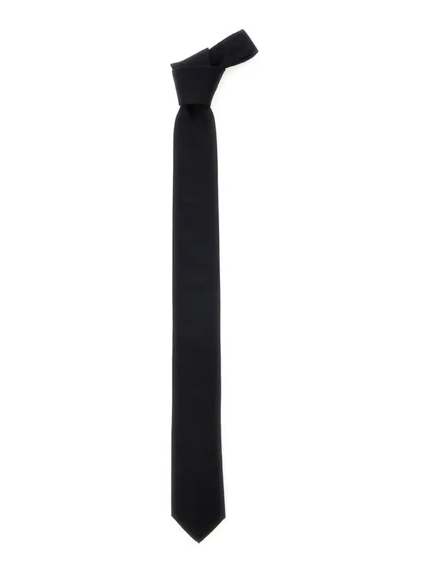Dolce & Gabbana Silk Neck Tie With Single Loop - Black