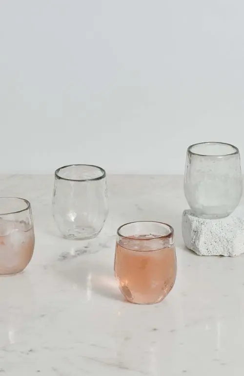 THE COLLECTIVE HOME Pebbled Spirits Glassesset Of 4