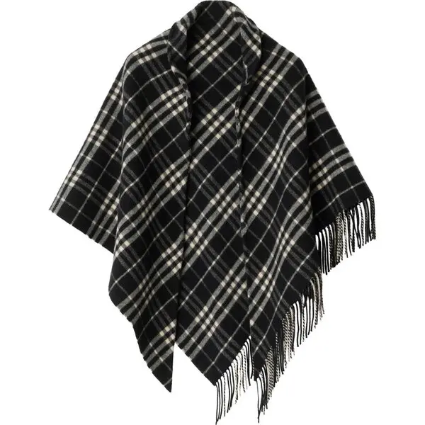Burberry Medium Check Wool & Cashmere Cape