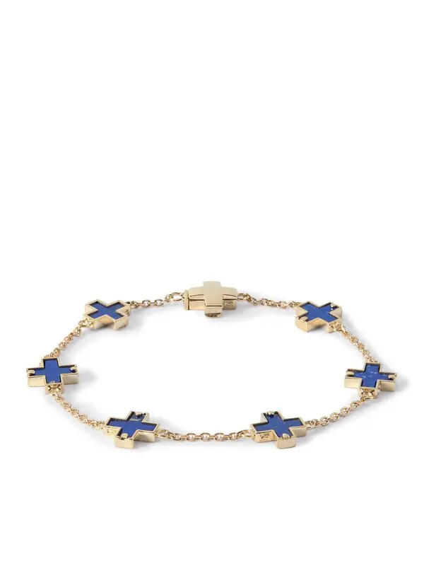 Luis Morais 14-karat Lapis Lazuli Cross Bracelet