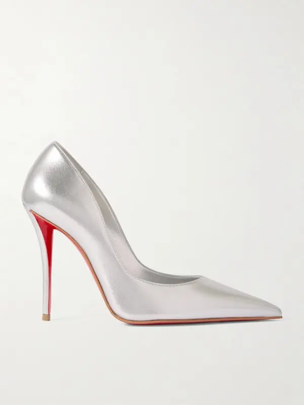 CHRISTIAN LOUBOUTIN Miss Z 100 Mirrored-leather Pumps - Silver
