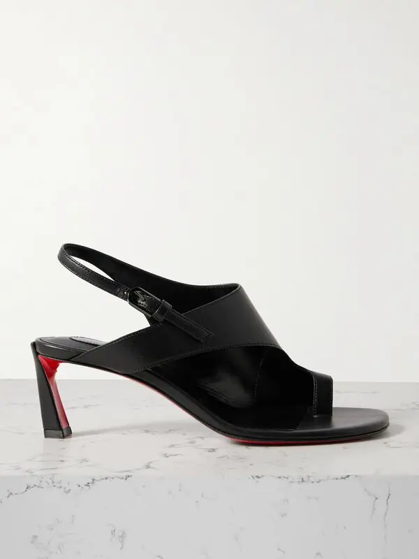 CHRISTIAN LOUBOUTIN Viva Condora 55 Leather Slingback Sandals - Black