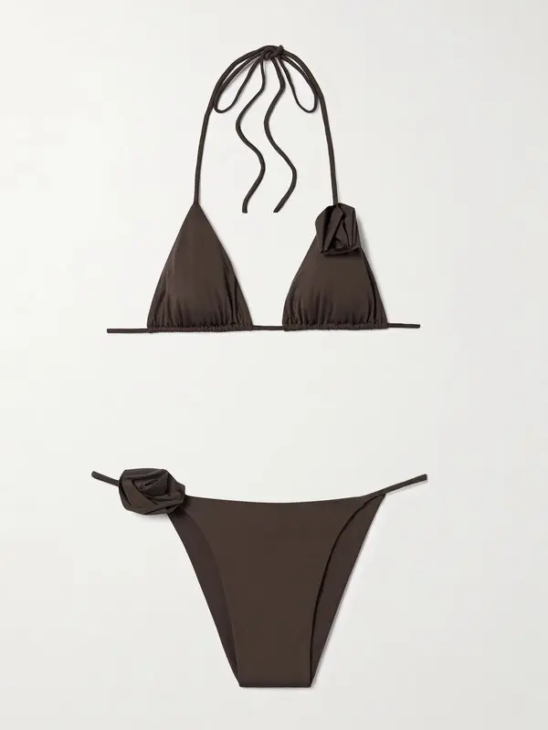 MAYGEL CORONEL Gola Appliquéd Bikini - Brown