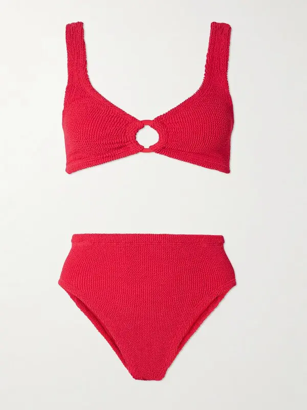Hunza G Nadine Seersucker Bikini - Red