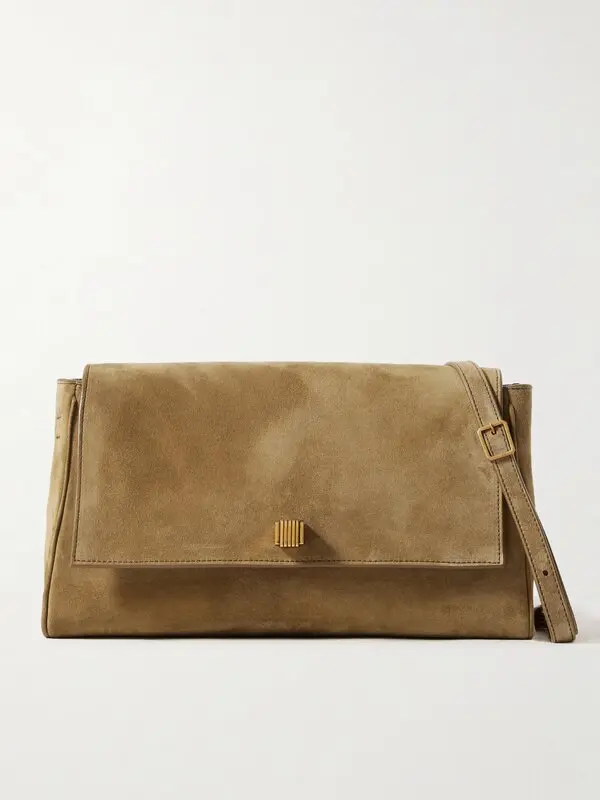 Khaite Audrey Suede Shoulder Bag - Brown