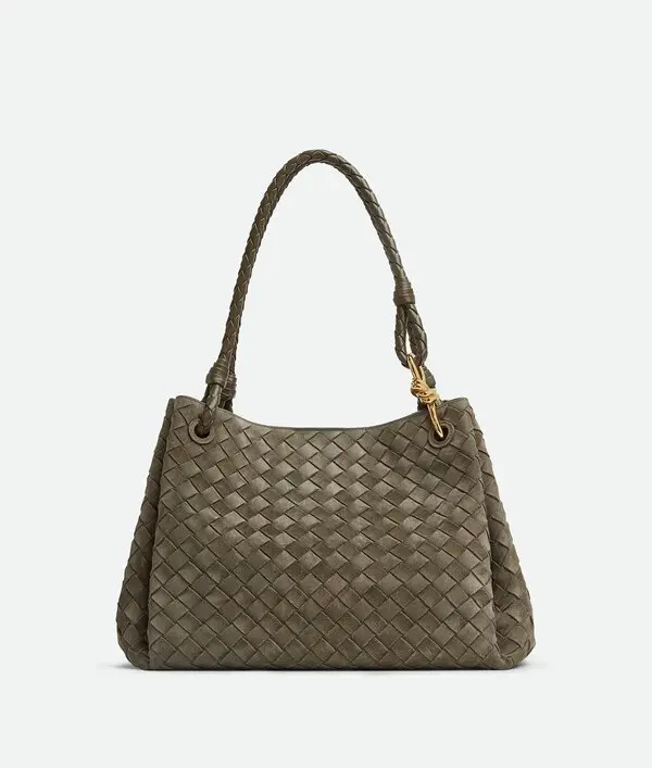 Bottega Veneta Large Intrecciato Suede Shoulder Bag
