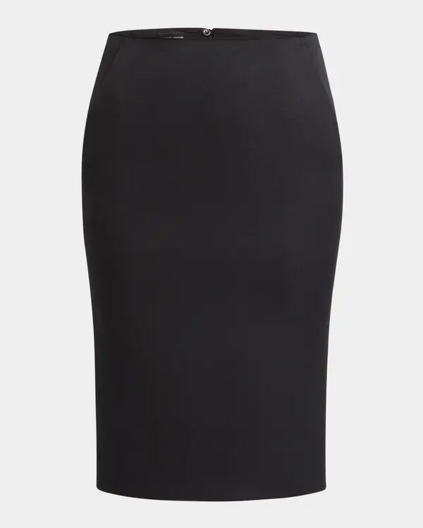 Giorgio Armani Techno Scuba Pencil Skirt - Solid Black