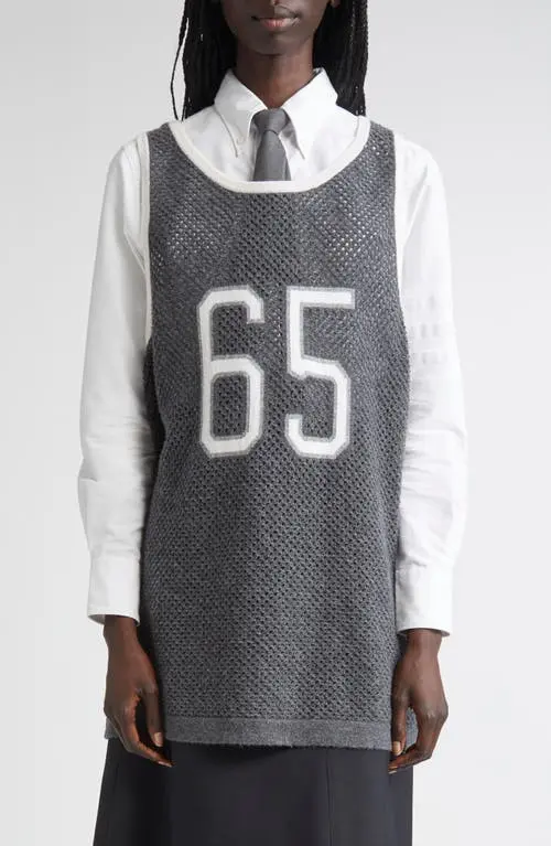 Thom Browne Athletic Mesh Basketball Jersey Sweater Vest