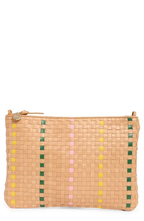 Clare V. Woven Leather Flat Clutch