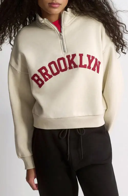 Brooklyn Industries Appliqué Graphic Half-zip Sweatshirt