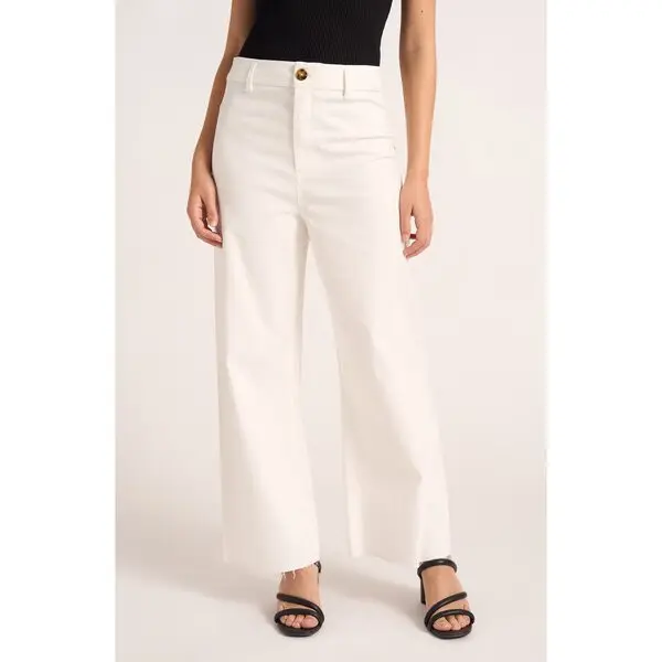 Matty M. Lizzie Crop Wide-leg Pants - Vellum White