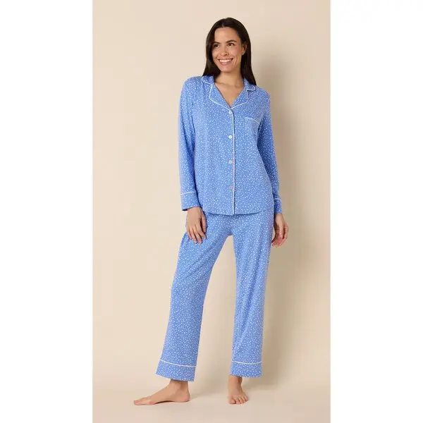 THE CAT'S PAJAMAS Pima Knit Pajama Set - Confetti Dot Provence