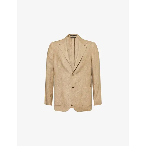 Sunspel Notched-lapel Regular-fit Linen Blazer - Dune Melange