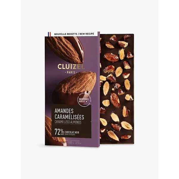 MICHEL CLUIZEL Caramelised Almonds Dark Chocolate Bar 72% 100g