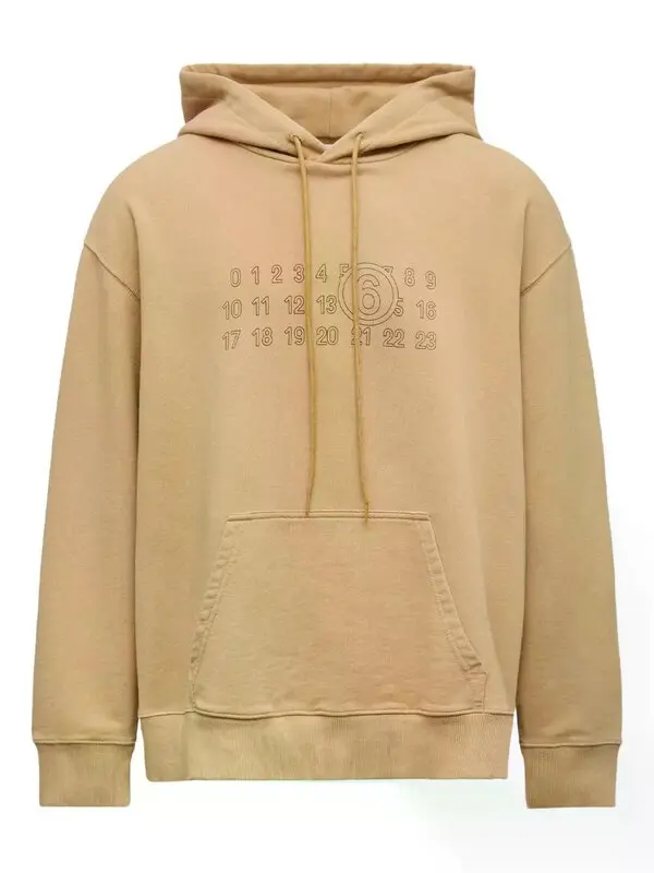 MAISON MARGIELA Embroidered Graphic Hoodie - Neutrals