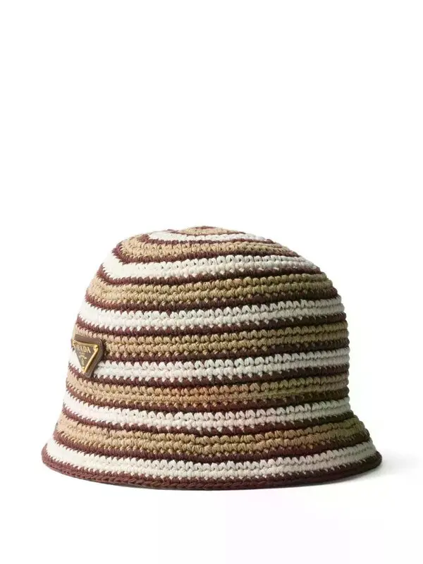 Prada Crochet Bucket Hat - Neutrals