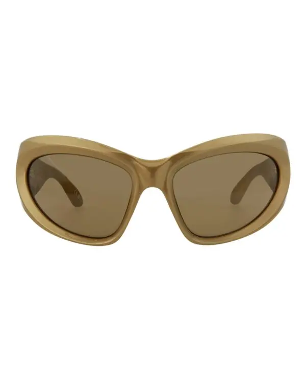 Balenciaga Shieldframe Bio Injection Sunglasses - Gold/brown (bb0228s