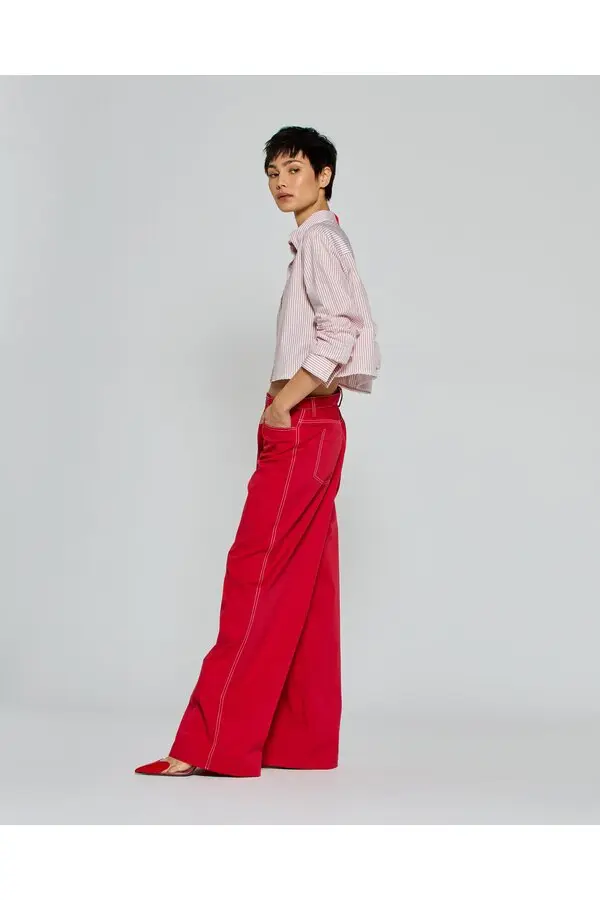 Serena Bute Paper Bag Jean - Red