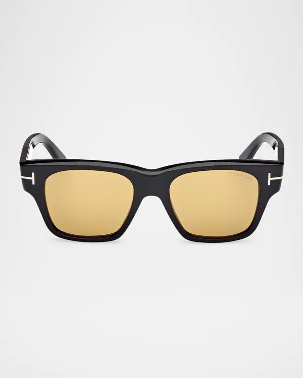 TOM FORD Caine-02 Square Sunglasses - Shiny Black Vicuna