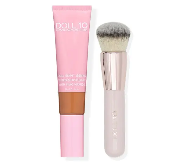 DOLL 10 Plant Based Collagen Tinted Moisturizer With Brush