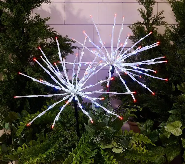 MARTHA STEWART As Is S/2 Firecracker Burst Lights W/remote
