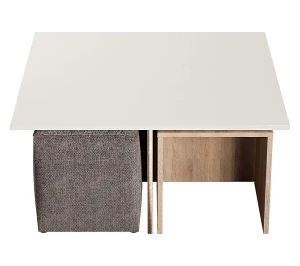 MANHATTAN COMFORT Haley Coffee Table And Ottoman Set