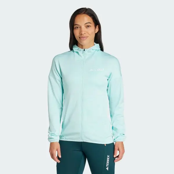 Adidas Xperior Climawarm Light Fleece Hooded Jacket - Semi Flash Aqua