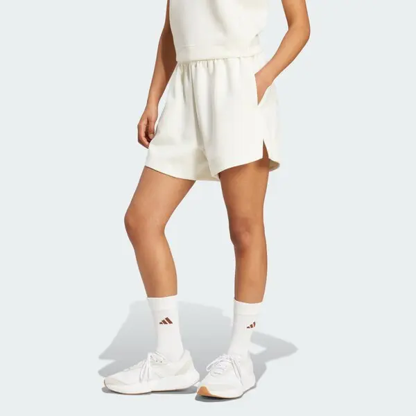 Adidas Soft Lux Loose Fit Shorts - Off White