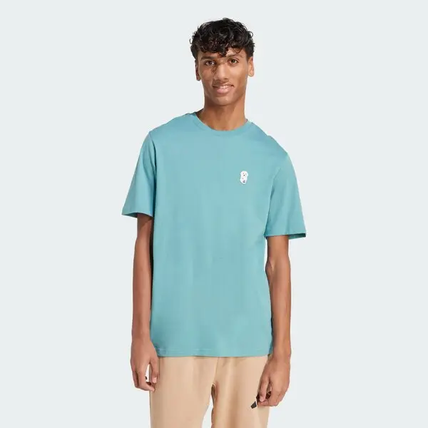 Adidas Dog Sock Patch Graphic Tee - Preloved Teal