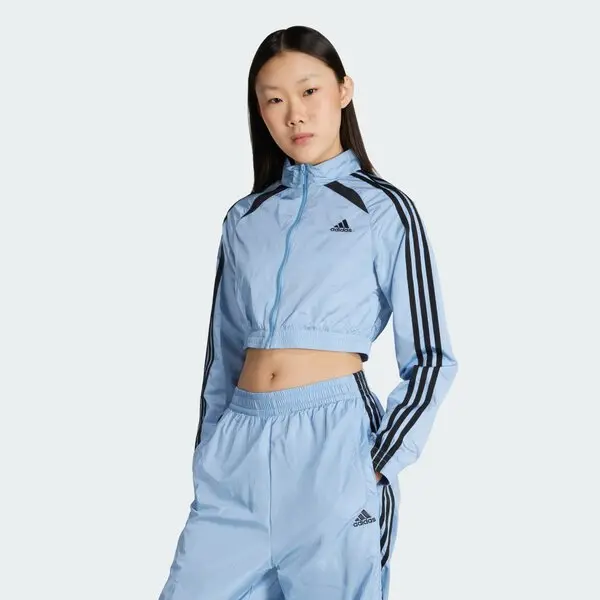 Adidas Teamgeist Adicolor Cropped Track Top - Ash Blue