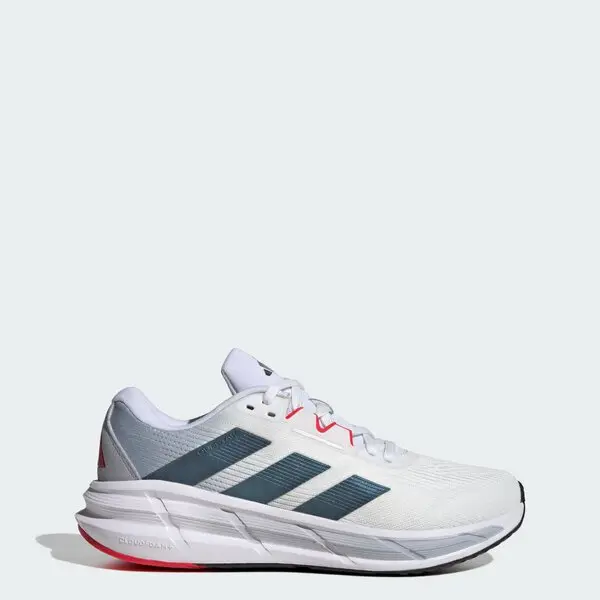 Adidas Questar 3 Athletic Sneakers - Cloud White / Core Black / Pure Ruby