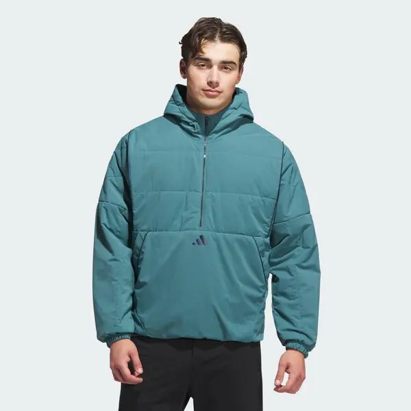 Adidas Beyond Twistweave Half-zip Filled Loose Jacket - Preloved Teal