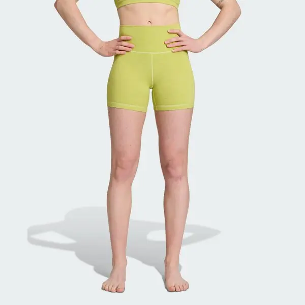 Adidas All Me 5-inch Short Leggings - Pulse Lime Mel. / Pulse Lime
