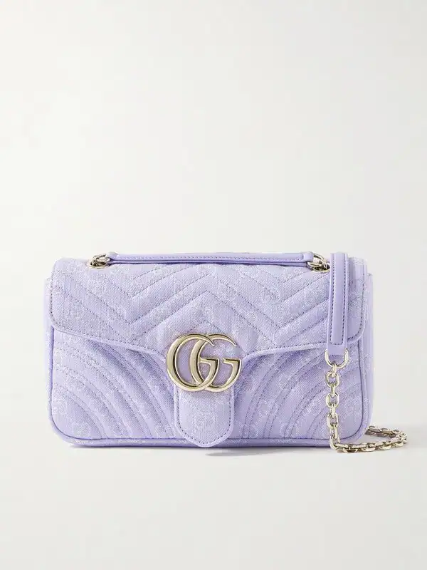 Gucci Gg Marmont 2.0 Embellished Shoulder Bag - Purple | Editorialist