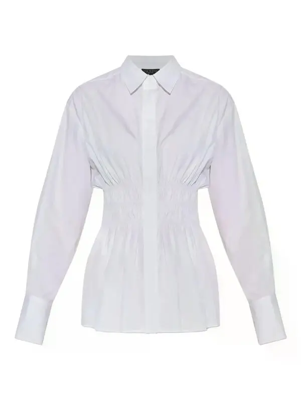 Rag & Bone Smocked-waist Button-down Shirt - White