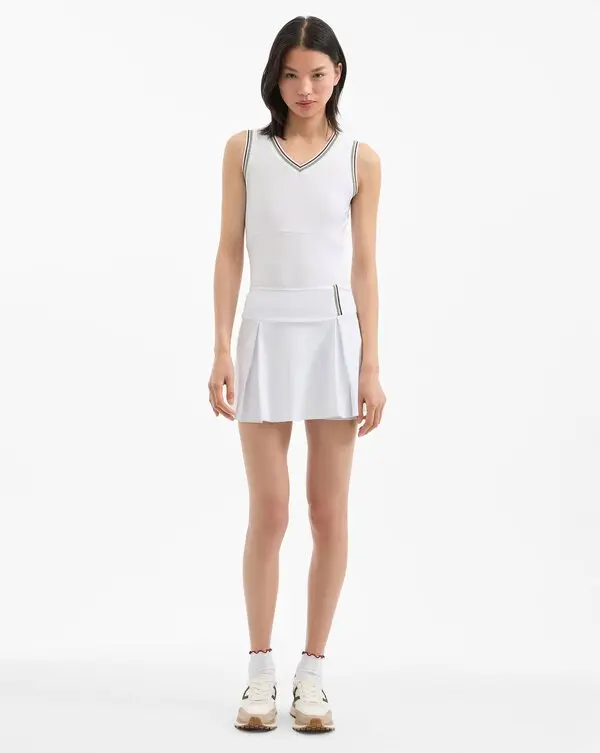 Veronica Beard Deuce Pleated Tennis Skort - White