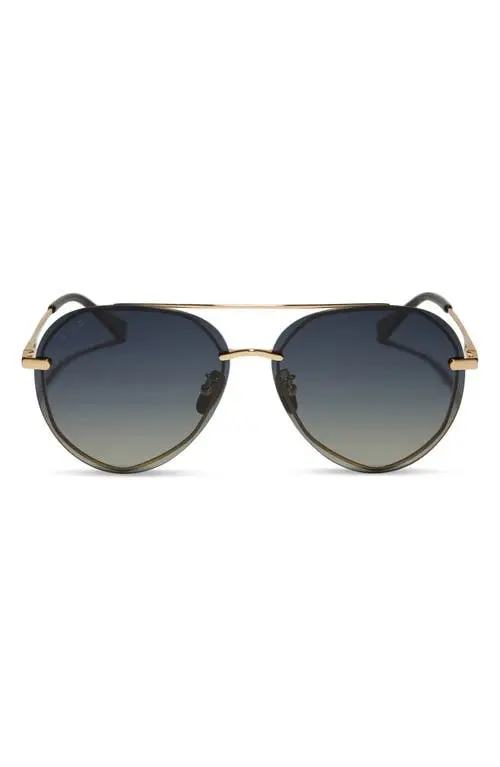 DIFF Lenox Oversized Aviator Sunglasses - Gold / Grey Gradient