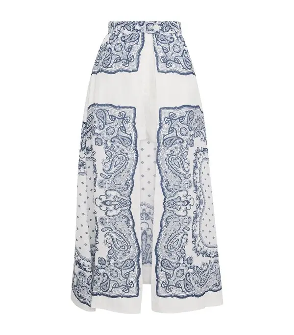 Sandro Printed Skirt-overlay Shorts