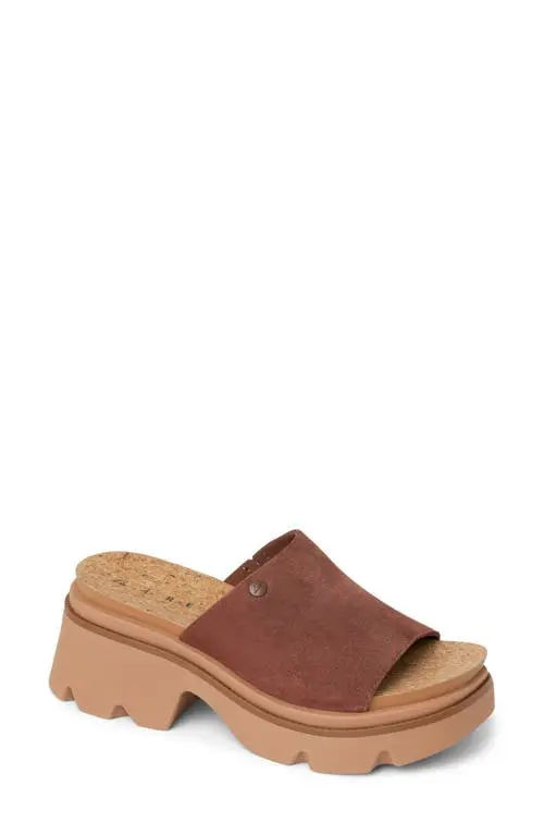 Reef Vista Luxe Evie Platform Slide Sandal - Brown/ Black