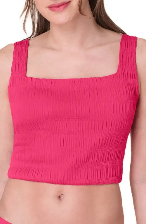 ANDIE Siren Smocked Tankini Top - Bright Begonia