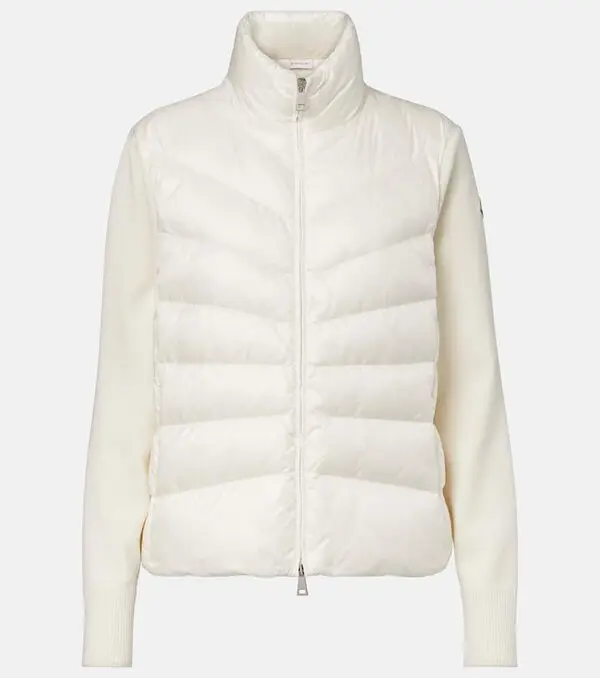 Moncler Down-paneled Cardigan - White