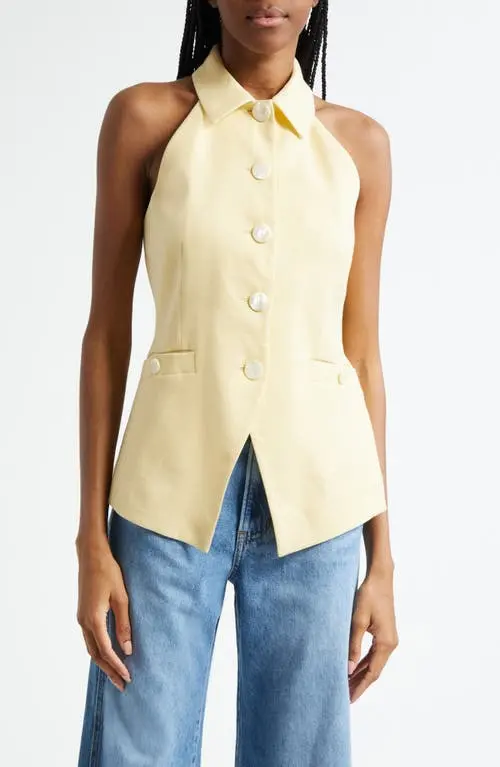 Veronica Beard Orlinda Linen-blend Vest - Chamomile