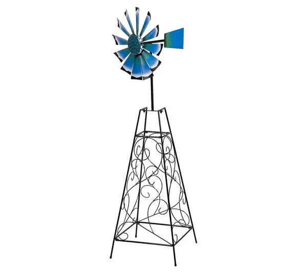 PLOW & HEARTH As Is Flower Shaped Weathervanewind Spinner